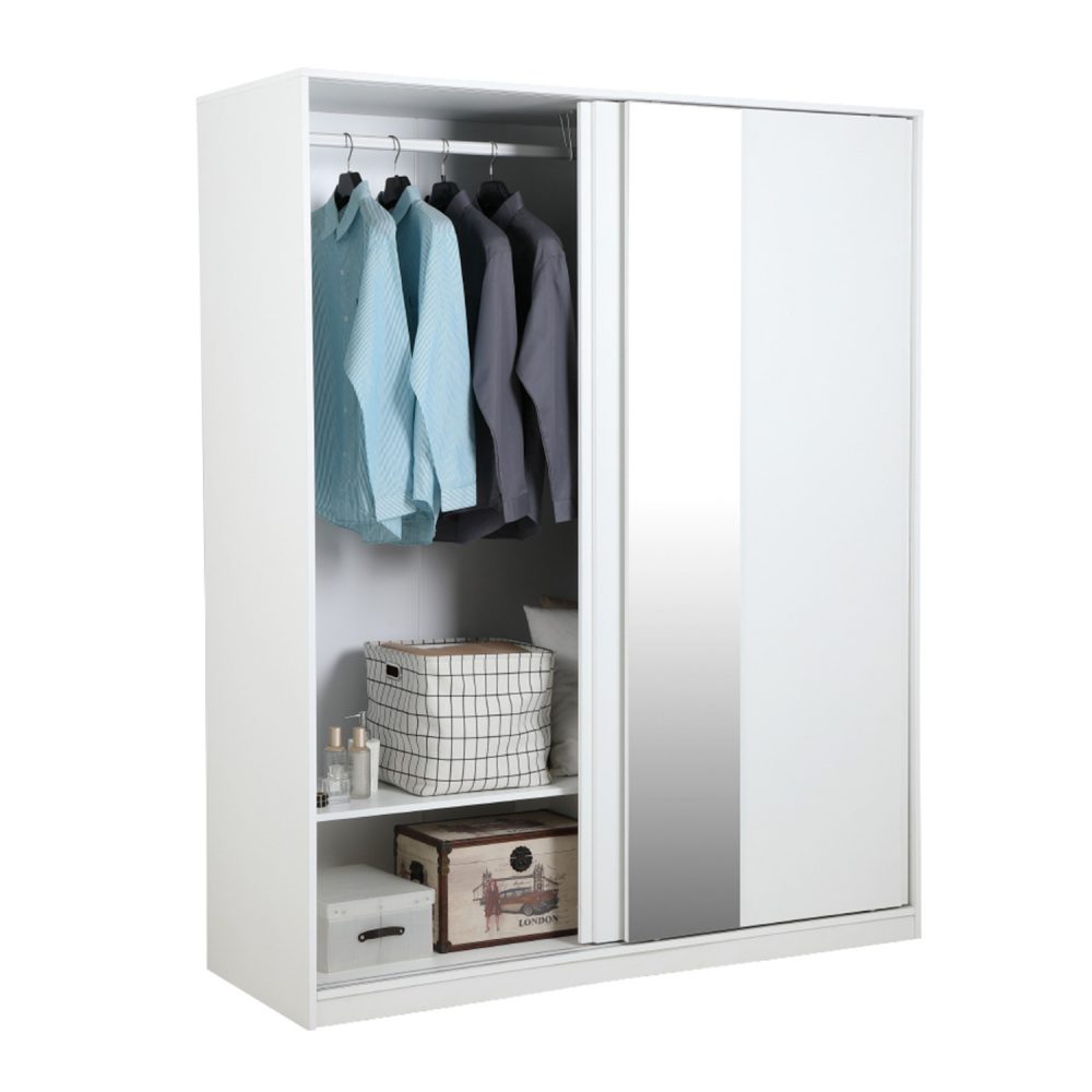 Vito Sliding Wardrobe 160 cm (White) - Furniture Source Philippines
