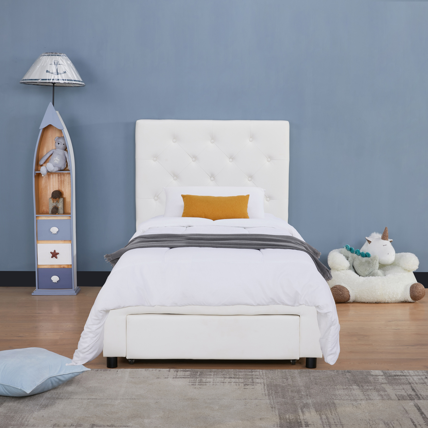 Tuffy Storage Bed Single (White Faux Leather) - Furniture Source ...