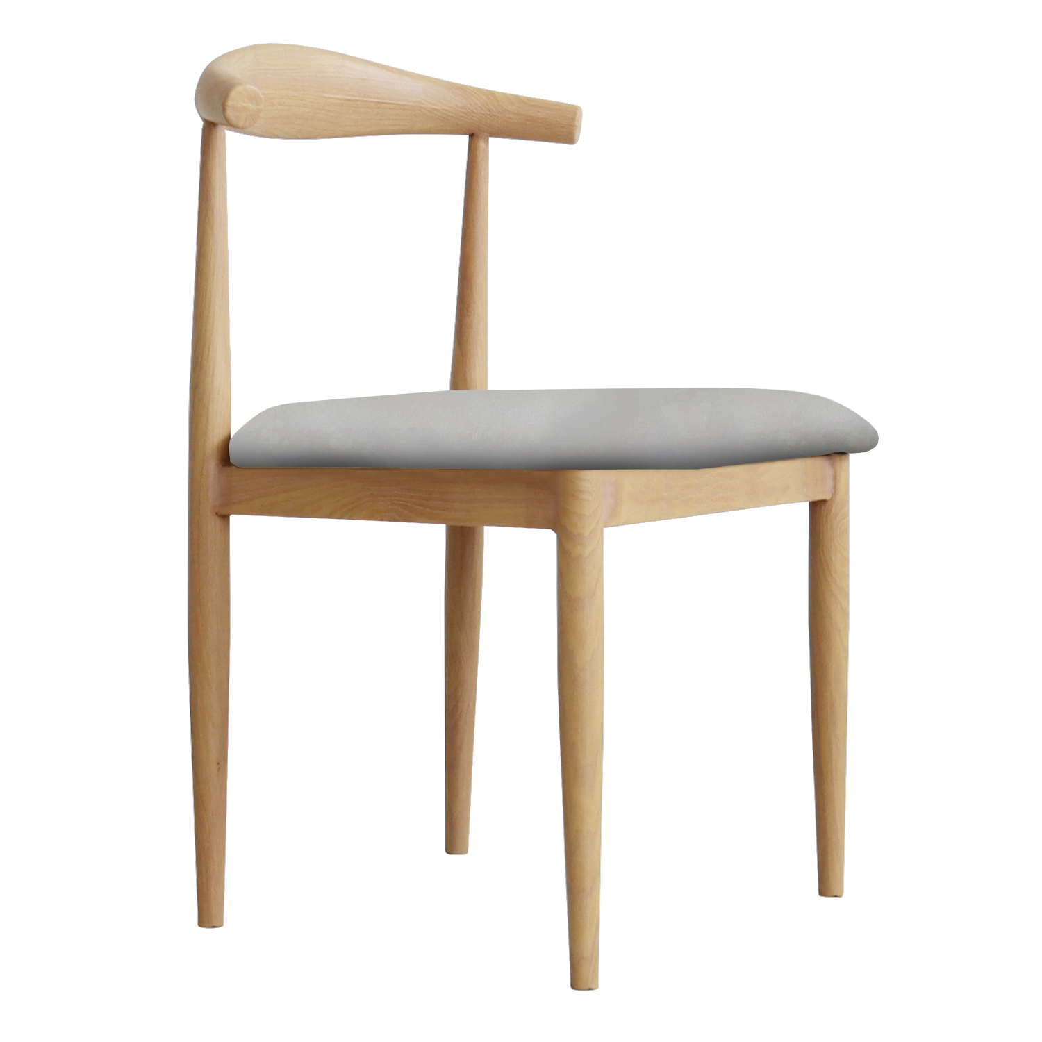 Elbow Chair (Birch-Light Gray Faux Leather) - Furniture Source Philippines